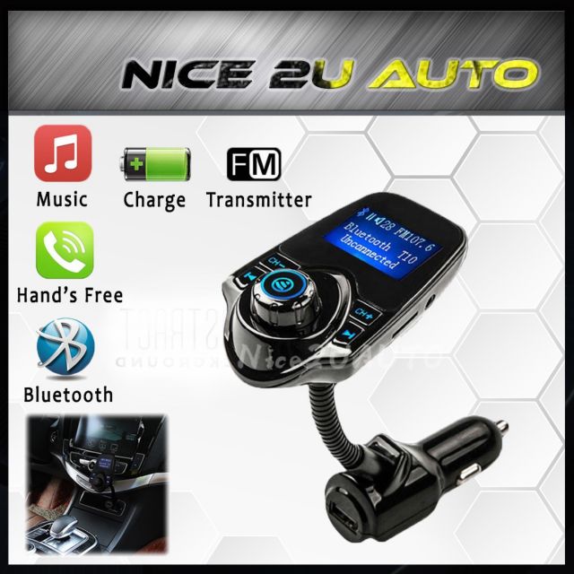 Car FM Transmitter LCD Bluetooth Handsfree Car Kit USB Charger MP3 ...