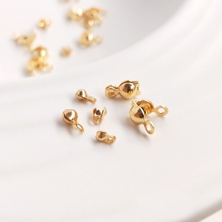 18K Gold Plating Buckle Bean Buckle Double Ear Bilateral Buckle Closing ...