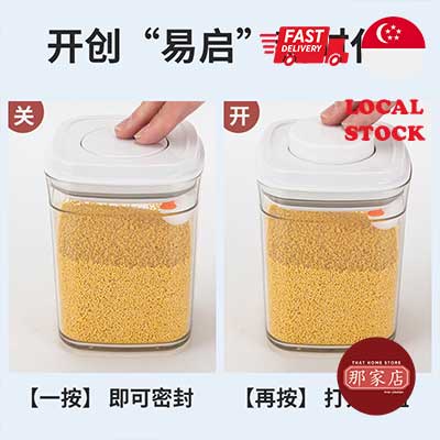 Air Tight condiment Container with Spoon - Rectangle Clear Various ...