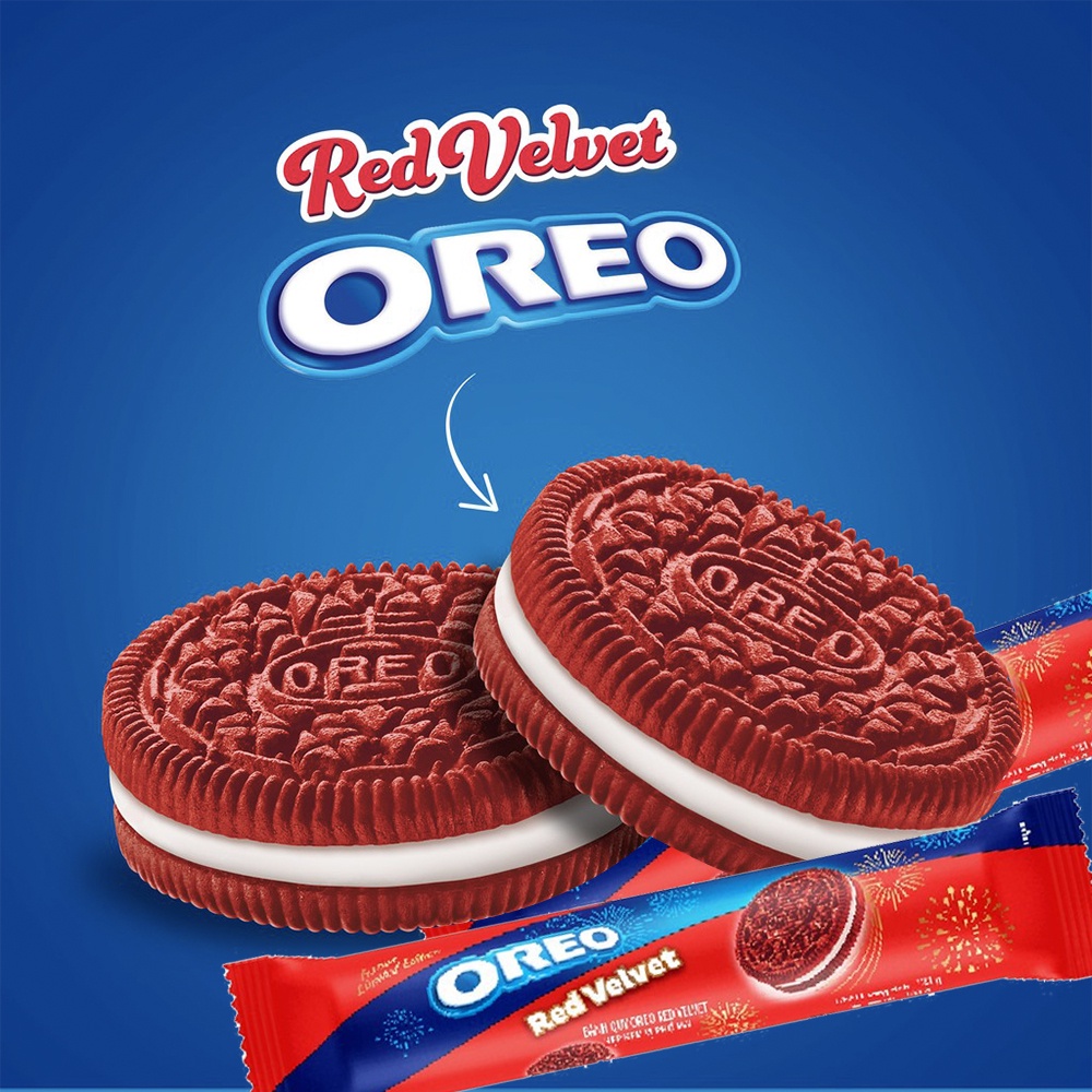 Oreo Red Velvet Biscuits Sandwiched Cheese Cream 1 Pack x 28.5g (3 Pcs ...
