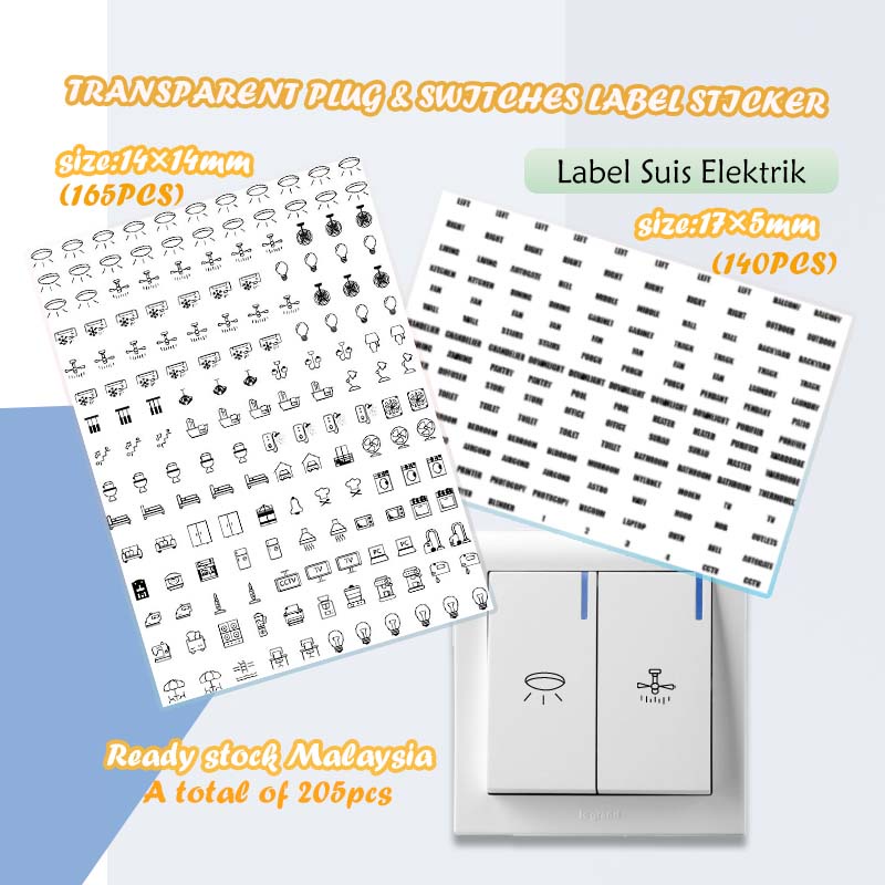305PCS SWITCH STICKER SYMBOL & WORD STIKER SUIS LABEL STICKER SWITCH ...