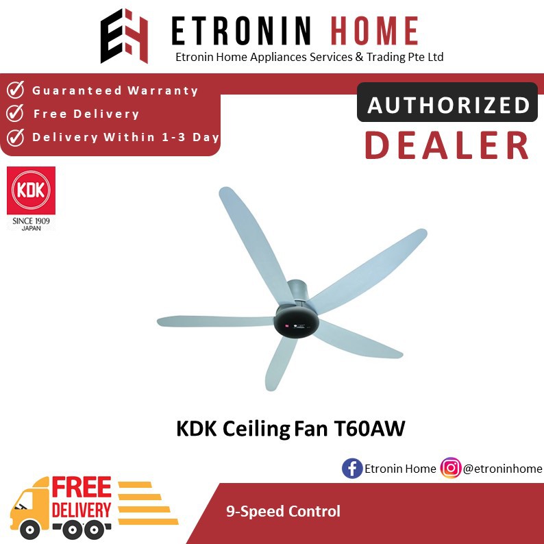 KDK 60" Ceiling Fan T60AW without Light | Shopee Singapore