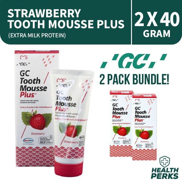 [Bundle of 2] GC Tooth Mousse Plus With Extra Milk Protein Strawberry ...