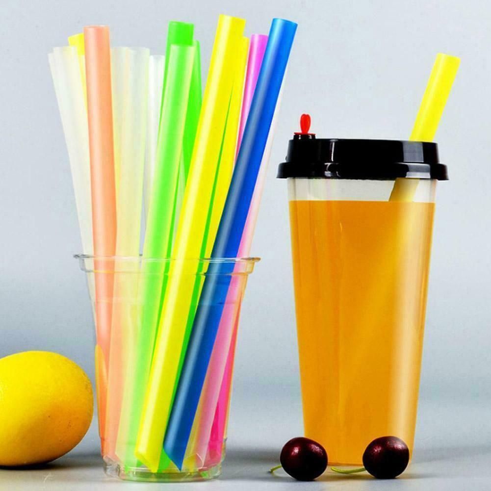 100Pcs/pack Disposable Milk Tea Straw /Extra Wide 1.1cm Colorful Pearl ...
