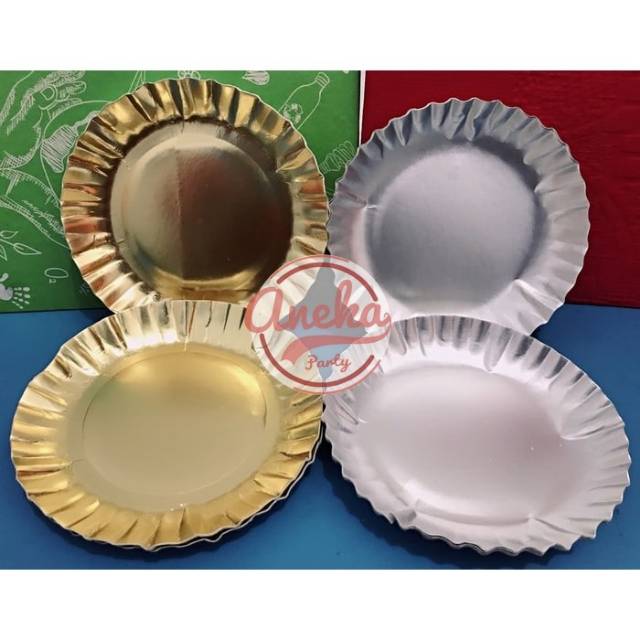 Silver & gold cake plates / paper plates / small paper plates ...