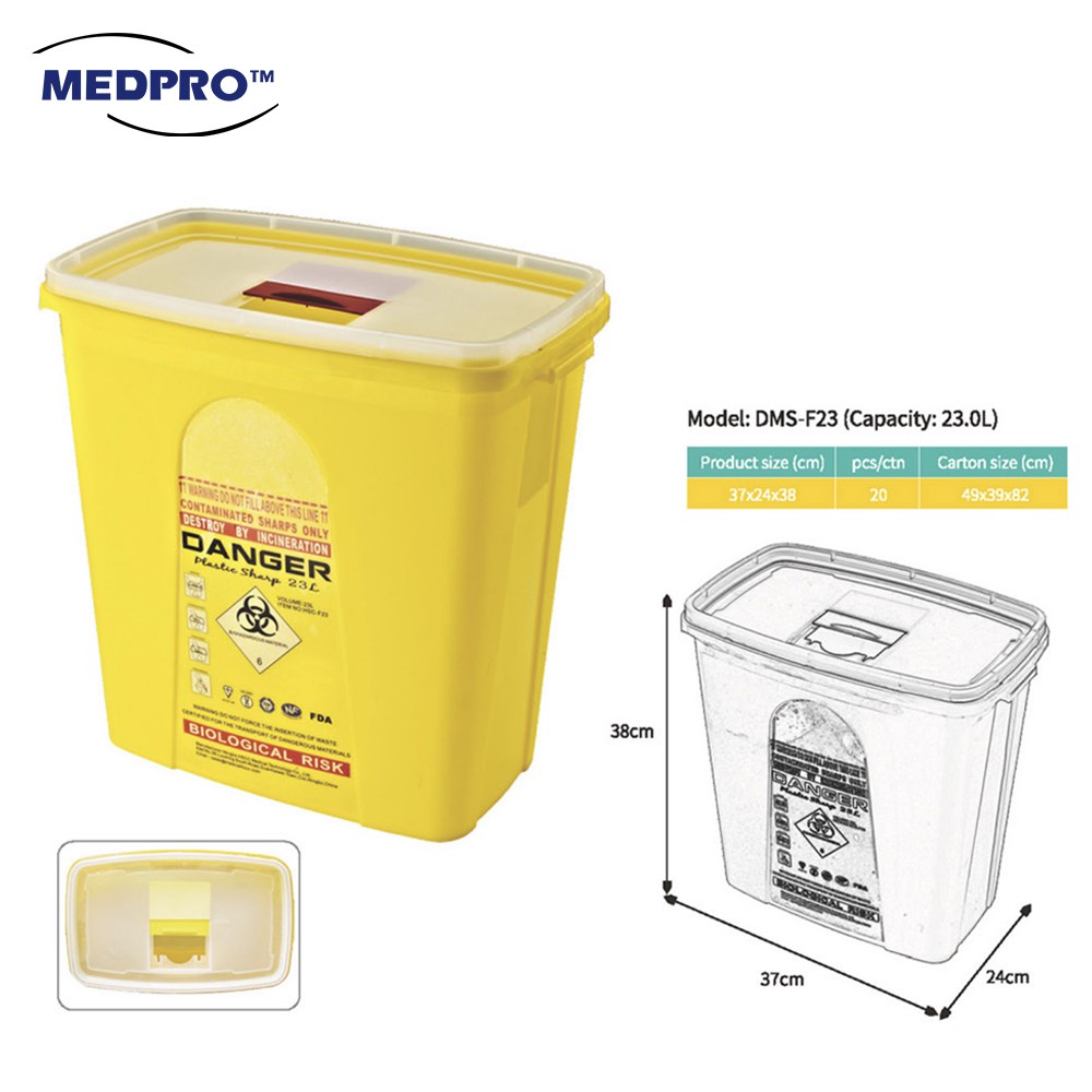 Sharps Disposable Box Container With Lid 1L/3L/5L/14L/23 Litres MEDPRO MEDICAL SUPPLIES | Shopee ...