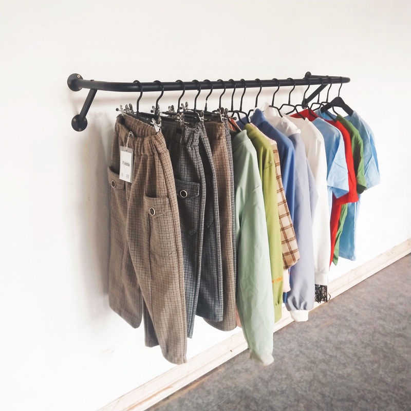 Clothing Store Hanger Display Rack Wall Hanging IronDisplay Rack Unisex ...
