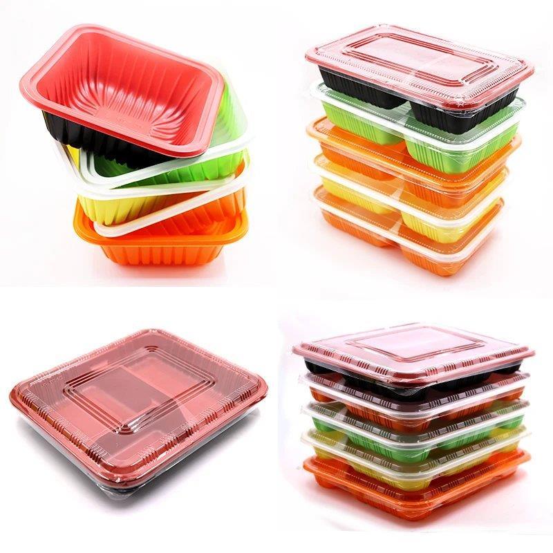 Disposable Lunch Box Bento Fast-Food Lunch Box Lunch Box to-Go Box Two ...