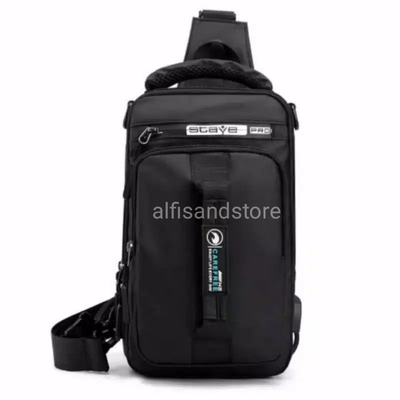 HITAM Men's Sling Bag (Black Element) - Men's Sling Bag/Bag Sling Bag/Men's Sling Bag (Can ...