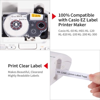 【Ready Stock】6mm 9mm 12mm Compatible Casio Label Tape XR Tape XR-12WE XR12X XR12YW XR9WE XR-9X ...