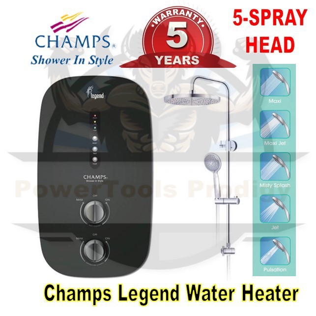 Champs Legend Instant Water Heater With Rainshower Set/ No Installation ...