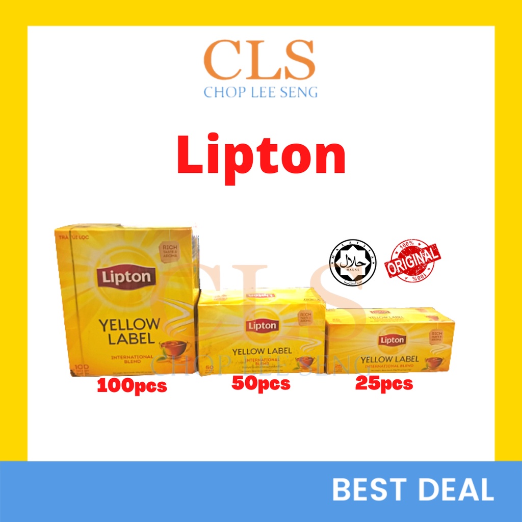 CLS Lipton Yellow Label Black Tea Teh 100's / 50's / 25's | Shopee ...