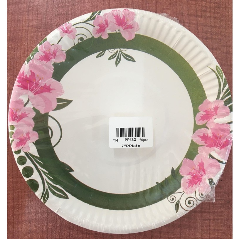 20pcs Party Paper Plate 7'' 8'' 9'' Disposable Plate Floral Paper Plate ...