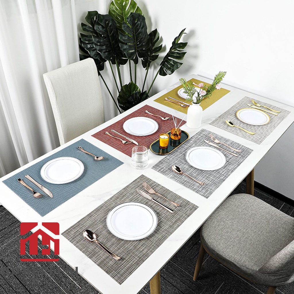 [SG HOMEPLUS1] PREMIUM PVC Dining mats Table Set Washable Insulation ...