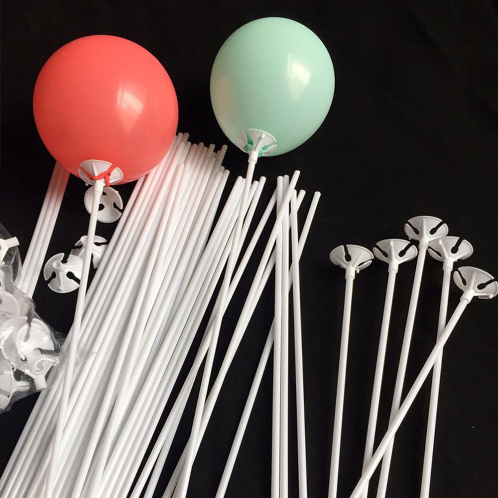 25pcs 30cm 12inch Pure White Balloon Stick Holder for Party Balloon Accessories Tool Birthday ...