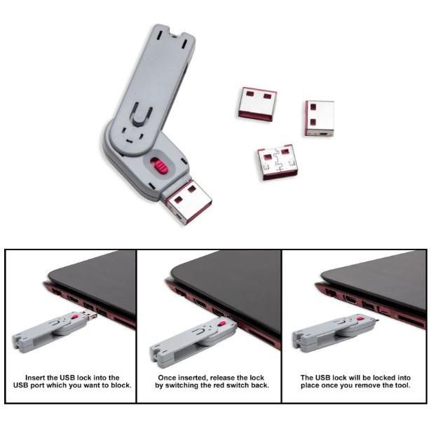 USB Lock Block Security Locker for Laptop Notebook Desktop Computer ...