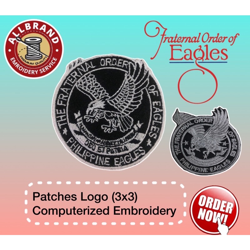 Tha Fraternal Order of Eagles Patches Logo Computerized Embroidery | Shopee Singapore