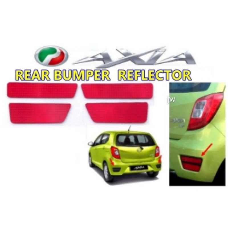 PERODUA AXIA G-SPEC sporty rear bumper reflector set (4pcs) | Shopee ...