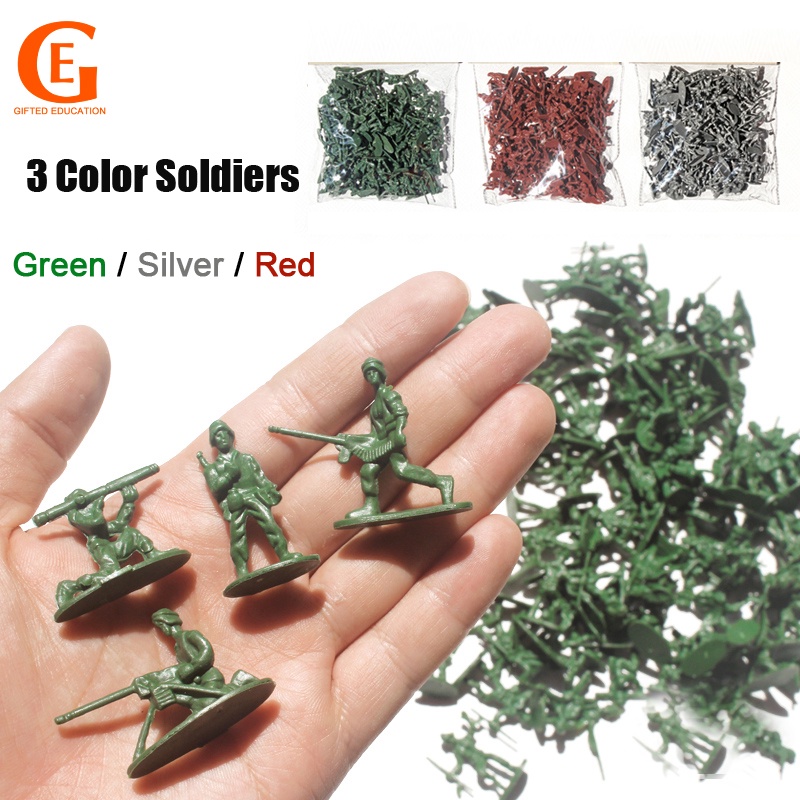 100Pcs Soldier Figures Model Plastic Simulated Minifigure Military Toy ...