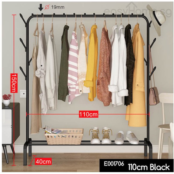 Easyhome.sg E00 Clothes Rack/ Laundry Hanger Closet Wardrobe Stand ...