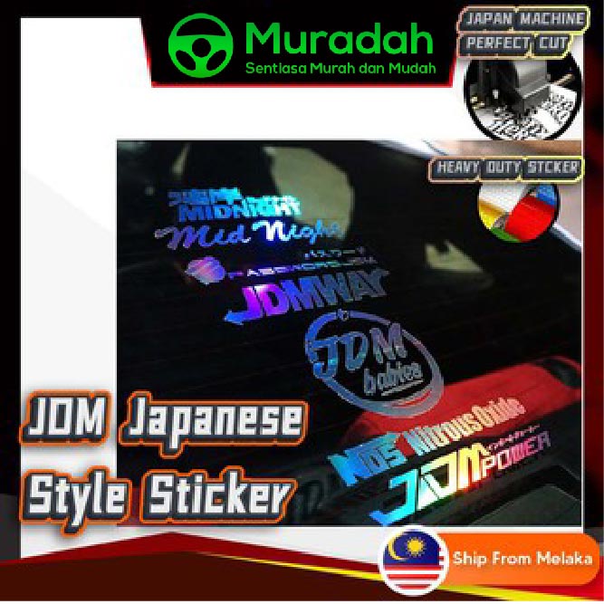 JDM Japanese Style Laser Sticker CAR BODY MOTOR MIRROR WINDOW USE ...