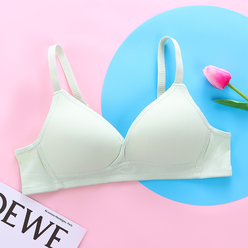 Simple Cotton Women Bra Comfortable Ventilation Thin cup No Steel Ring ...