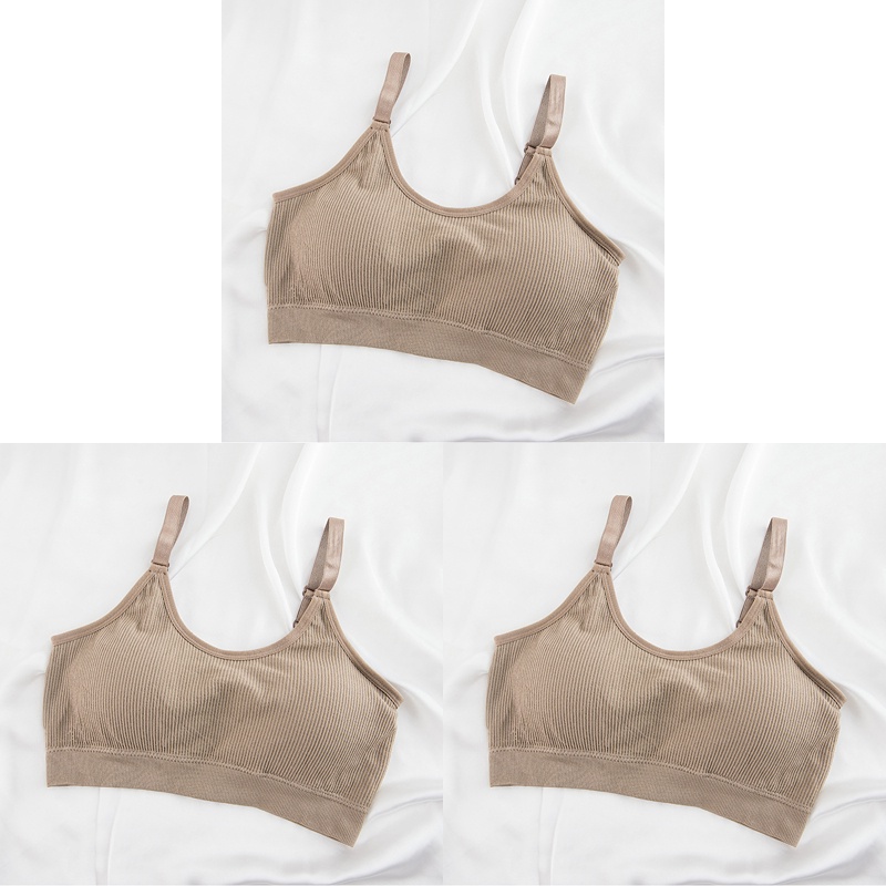 1 3 Pieces Sports Bra With Thread Without Steel Rim Shopee Singapore