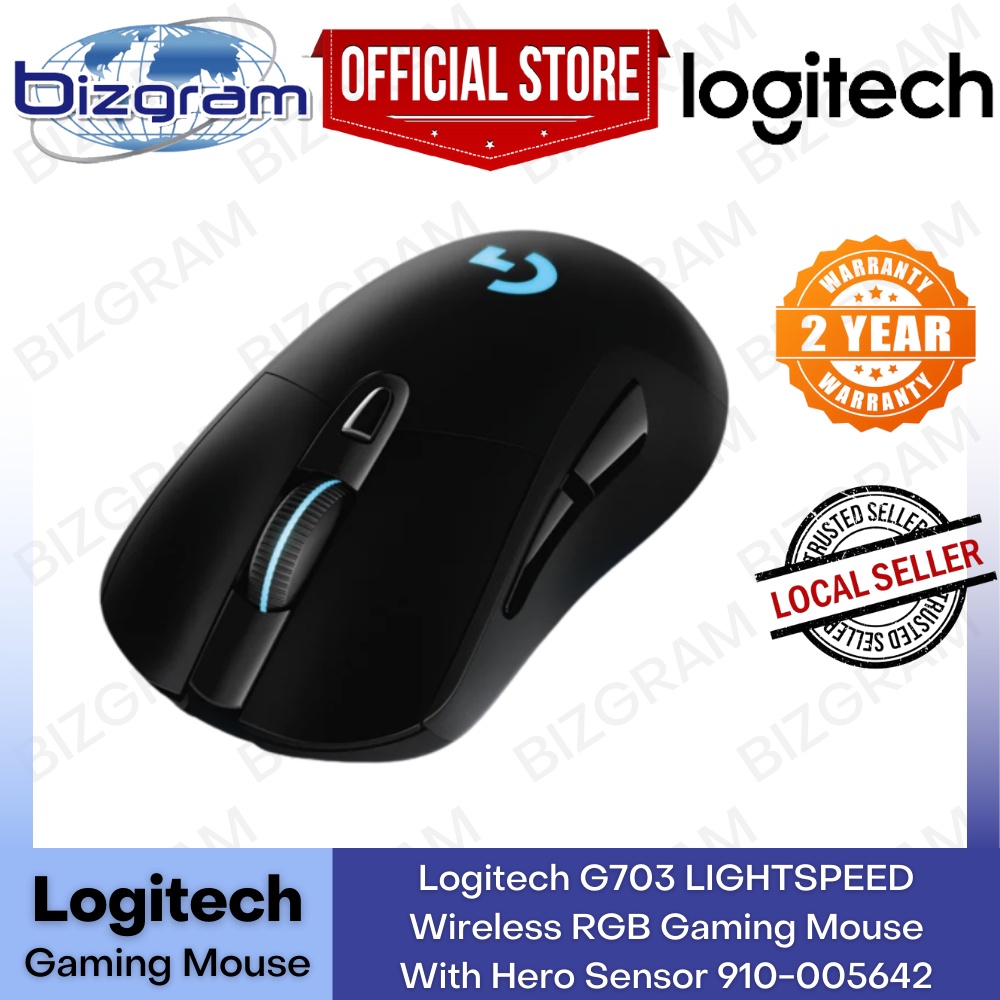 Logitech G703 LIGHTSPEED Wireless RGB Gaming Mouse With Hero Sensor 910-005642 (2-Years SG ...