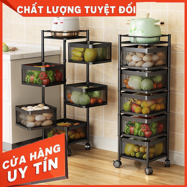 Smart multi-purpose square rotating shelf. 3/4/5-tier kitchen shelf ...