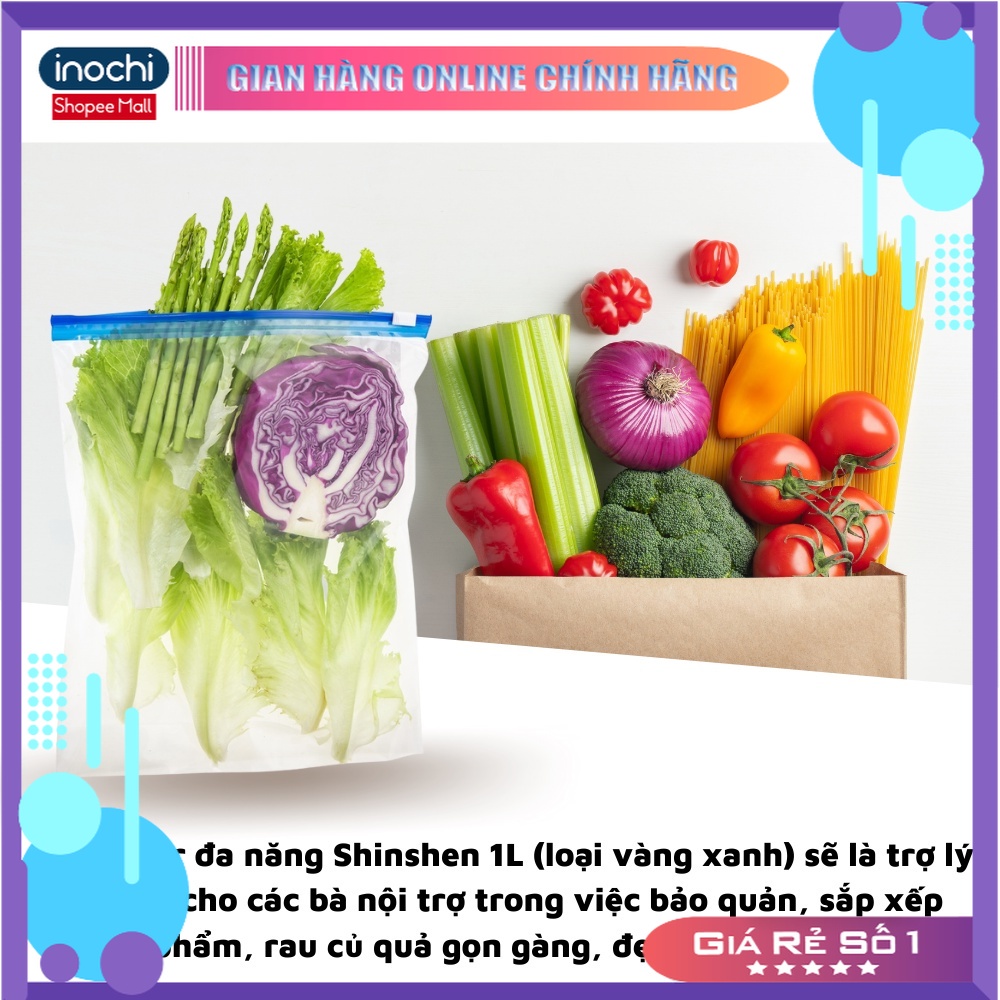 Shinshen 1L 3L zipper Inochi Reuseable Food zip Bag (1 Box Of 20 Bags ...