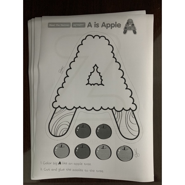 Alphabet Colour Cut and Paste Activity Sheet Montessori Early Learning ...