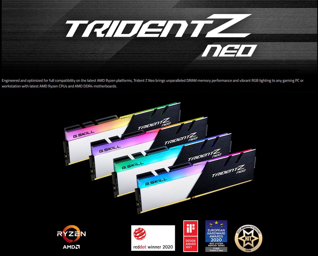 G.Skill (AMD) GSKILL Trident Z Neo DDR4-3200MHz/3600MHz/3800MHz DDR4 ...