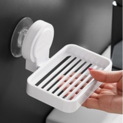 ECOCO Simple Wall Mounted Soap Dish with Drain Rack Bathroom Soap Rack Reusable Bathroom ...