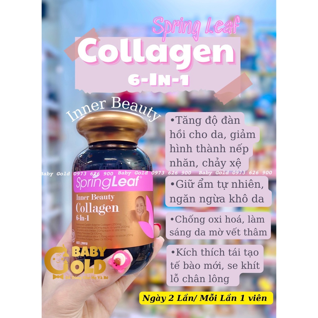 Spring LEAF INNER BEAUTY 6 IN 1 COLLAGEN Oral Tablet | Shopee Singapore