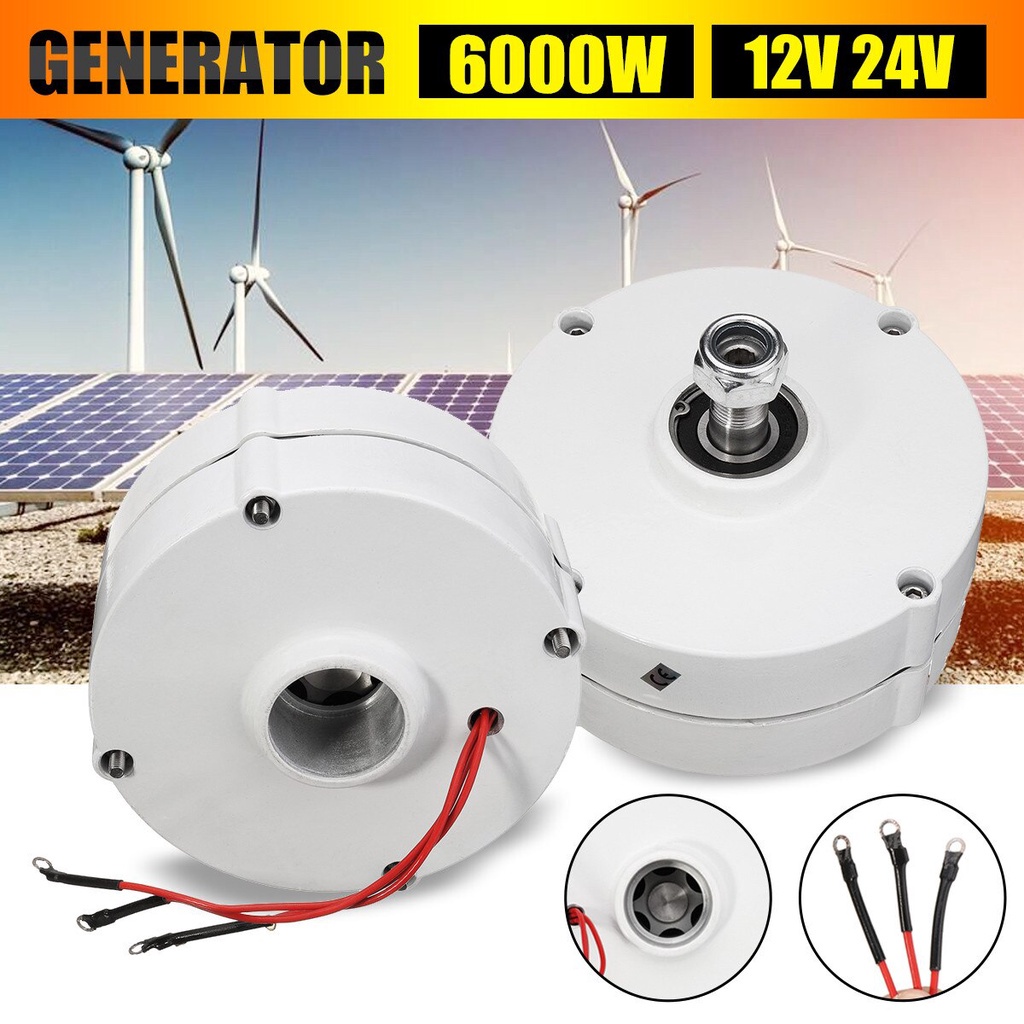 6000W AC 12V 24V Permanent Magnet Generator Gearless 3 Phase ...