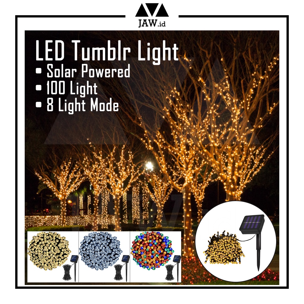 Jaw.id 100 LED Solar Decorative Lights Solar Panel Tumblr Light 12 ...