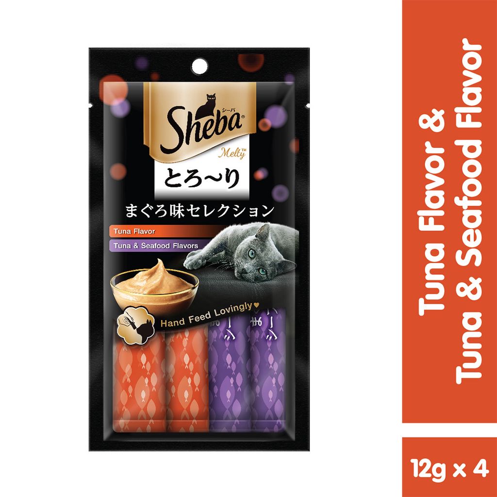 Sheba Melty Tuna Flavor & Tuna and Seafood Flavor (4x12g) | Shopee ...