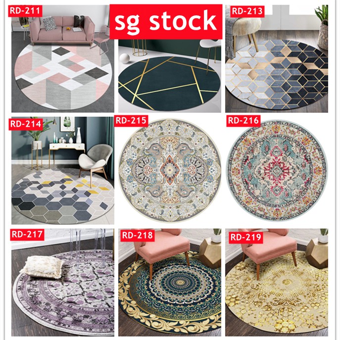 SG STOCK*Carpet/Floor Mat Rugs Nordic Ins Round Carpet/ 80-160CM Mat ...