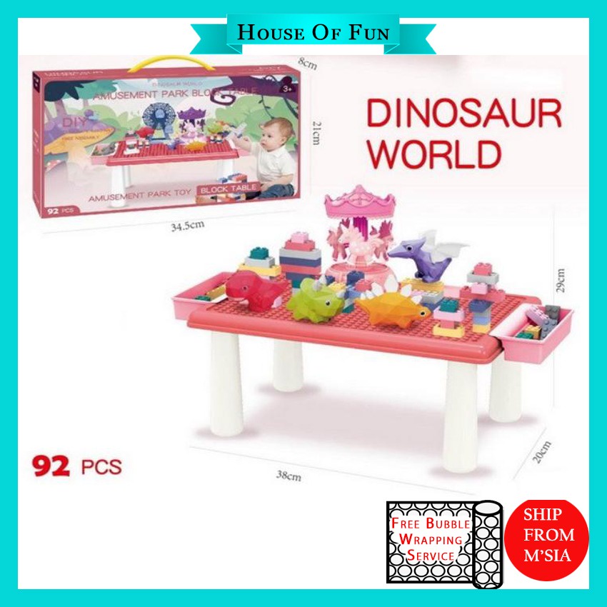 92pcs Meja Lego Block Table Multi-Function Children Building Blocks ...