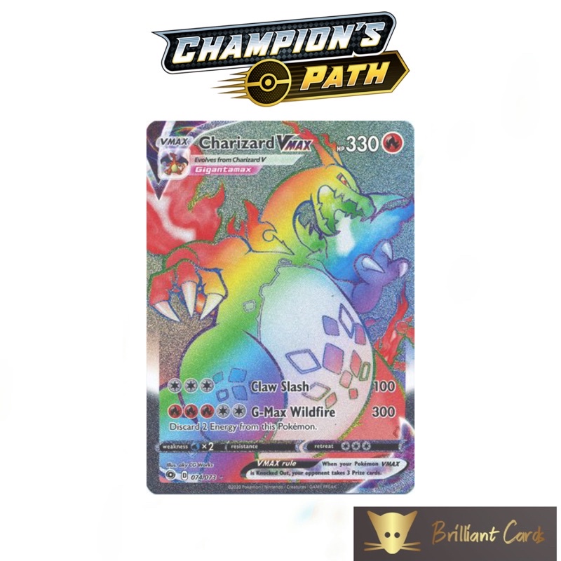 Pokemon CHARIZARD Vmax RAINBOW Champion’s Path Card | Shopee Singapore