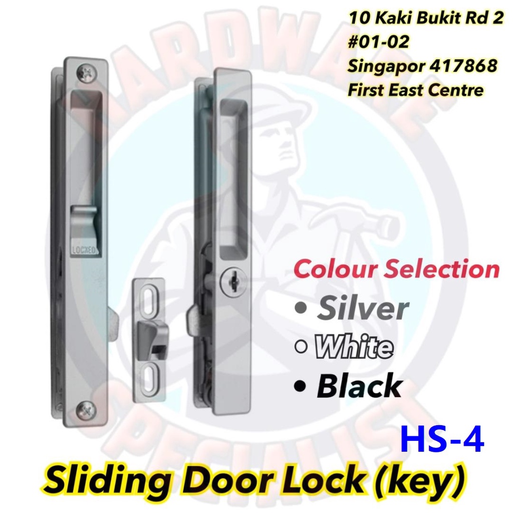Hardware Specialist Aluminum Sliding Door Lock HS-4 / Balcony Lock (Key ...