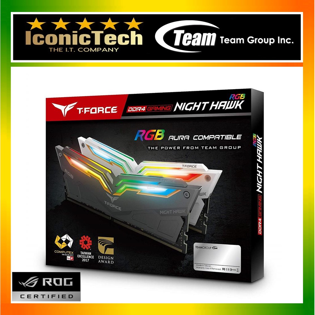 Team T-Force Delta RGB 16GB (2 x 8GB) 288-Pin DDR4 2400(BLACK)Desktop ...