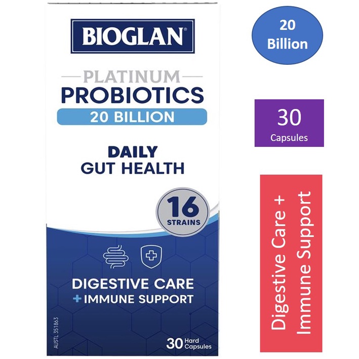 Bioglan Platinum Probiotics 20 Billion 30 Capsules (Expiry: Oct 2023 ...