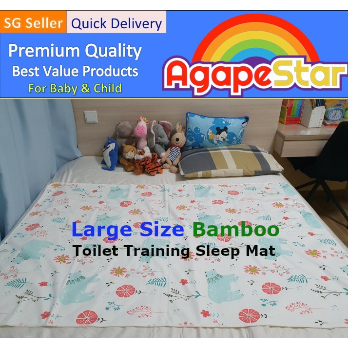 AgapeStar Non-Wrinkle Large Bamboo Waterproof Toilet Training Sleeping ...