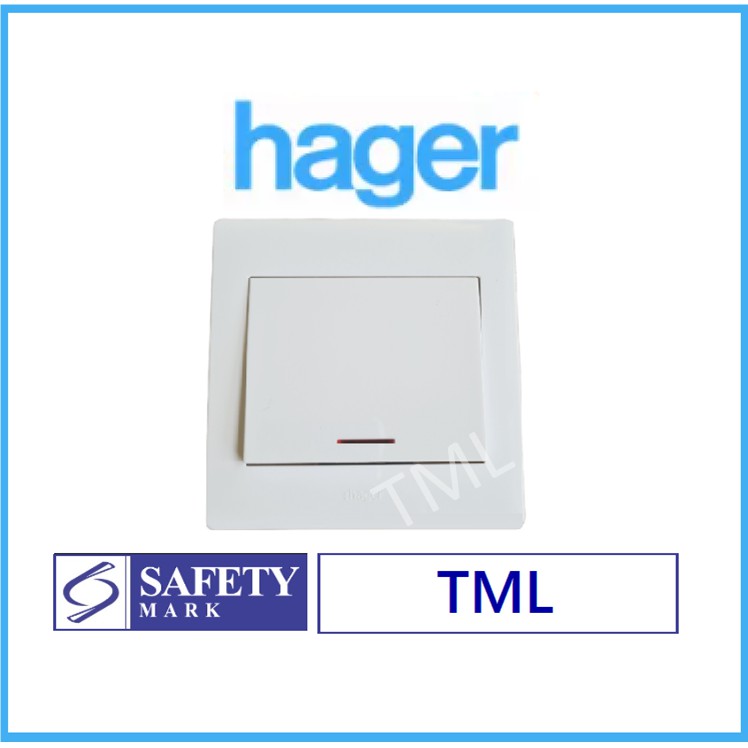 Hager Water Heater Double Pole DP Single Switch 20A with Neon 1Gang 1Way 2Way 1G1W 1G2W 2gang ...