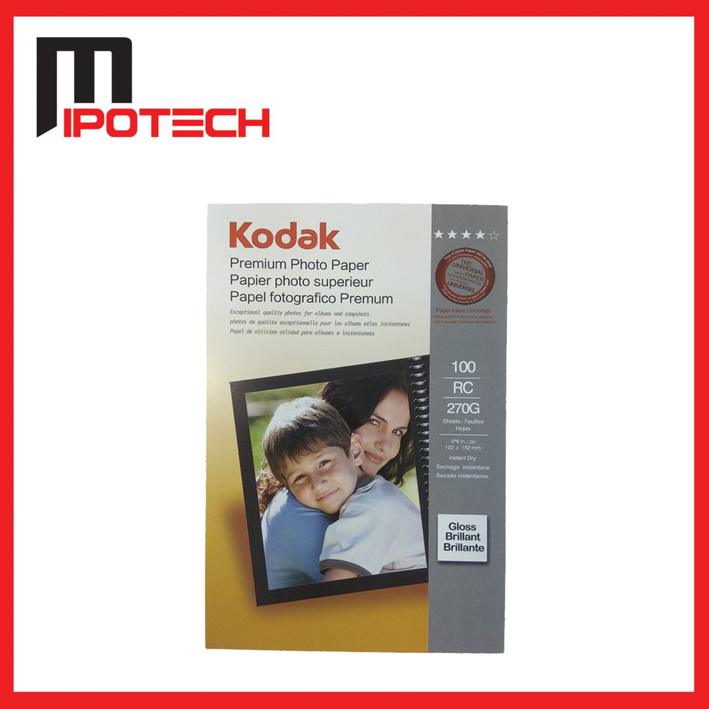 Kodak Premium Glossy 4R Photo Paper 270gsm (4" X 6") 100's / A4 235gsm ...