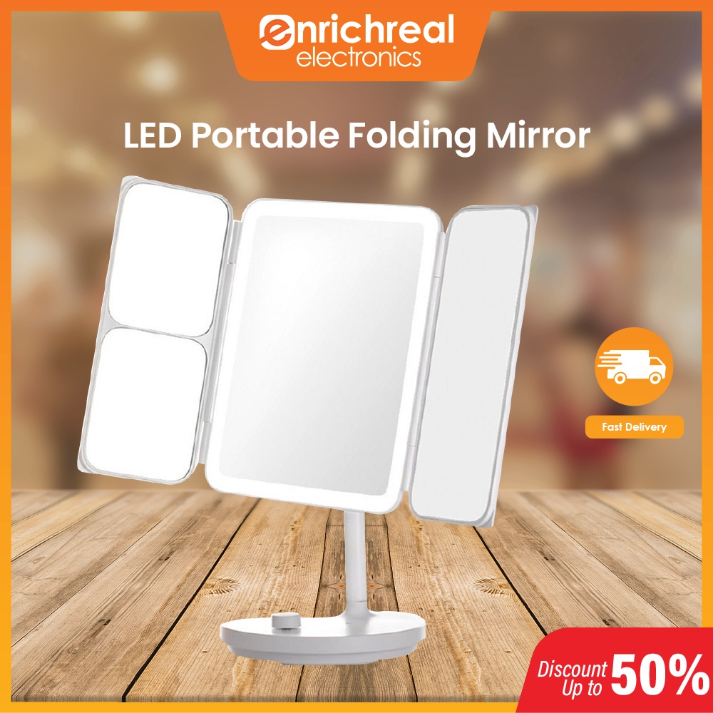 🇸🇬 Enrichreal 🔥9.25🔥 Jordan And Judy Led Desktop Vanity Mirror USB ...