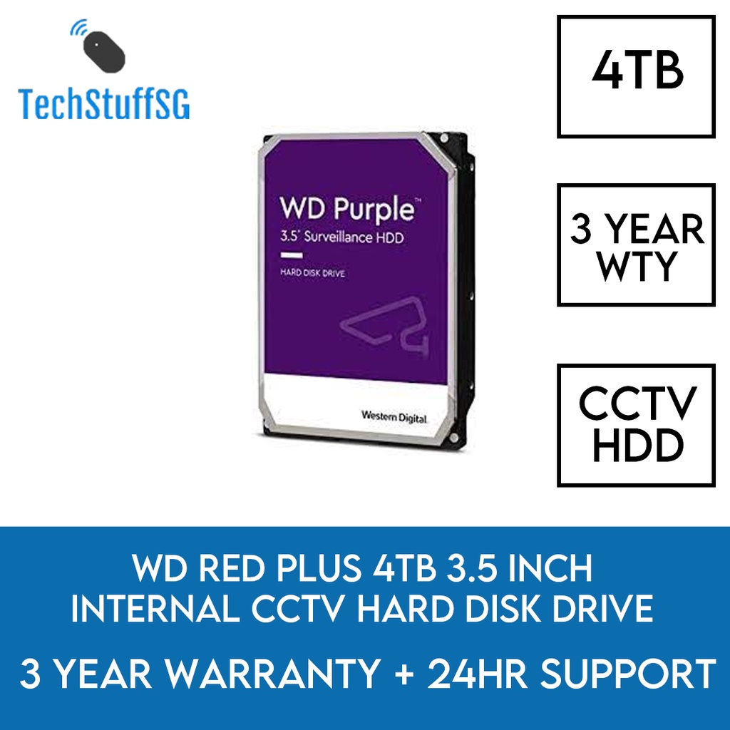 Western Digital WD Purple 4TB Surveillance Hard Disk Drive HDD [WD40PURX] - 5400 RPM, SATA 6 Gb ...