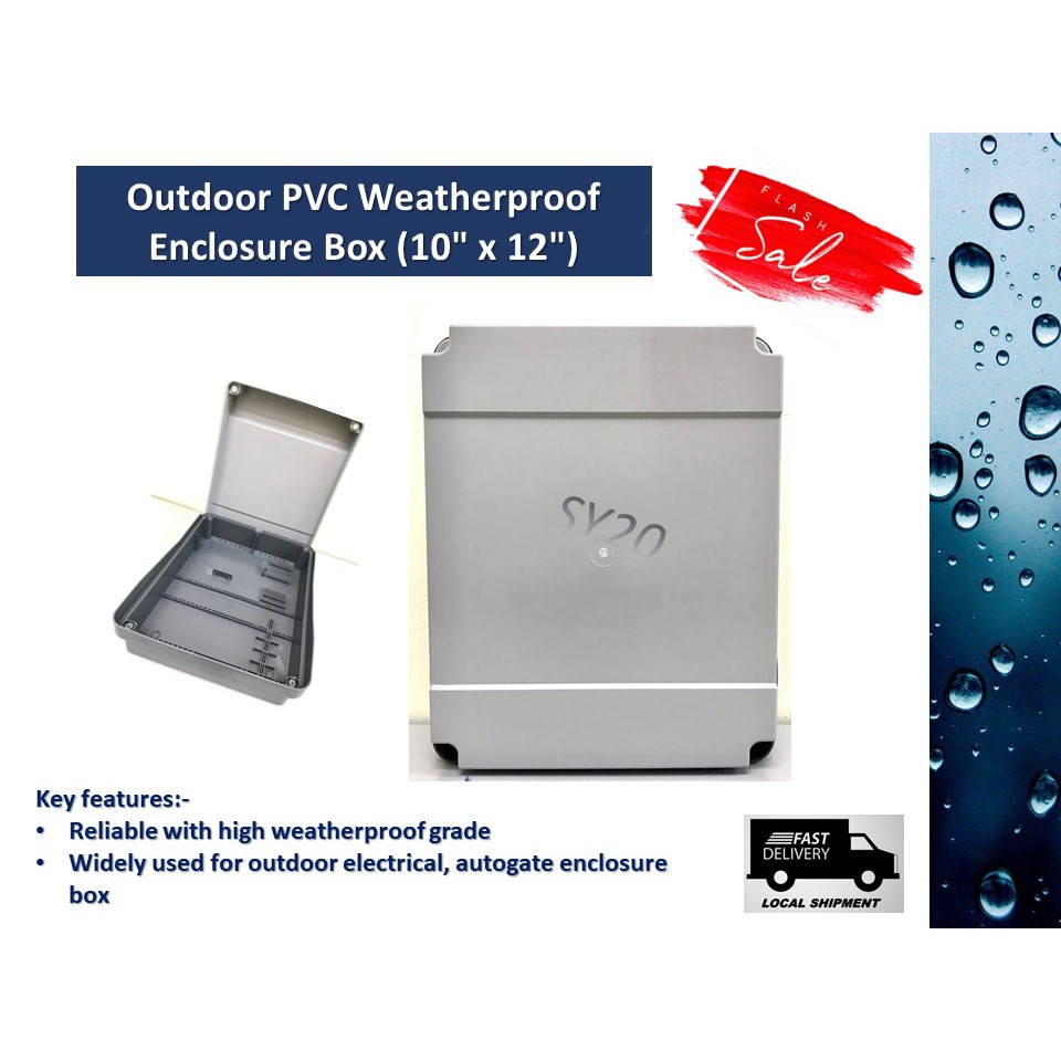 Autogate Outdoor PVC Weatherproof Enclosure Box (10" x 12") | Shopee ...