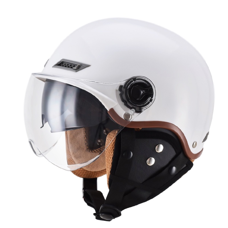 Vintage Motorcycle Classic Helmet Retro Scooter Half Helmet with Inner ...